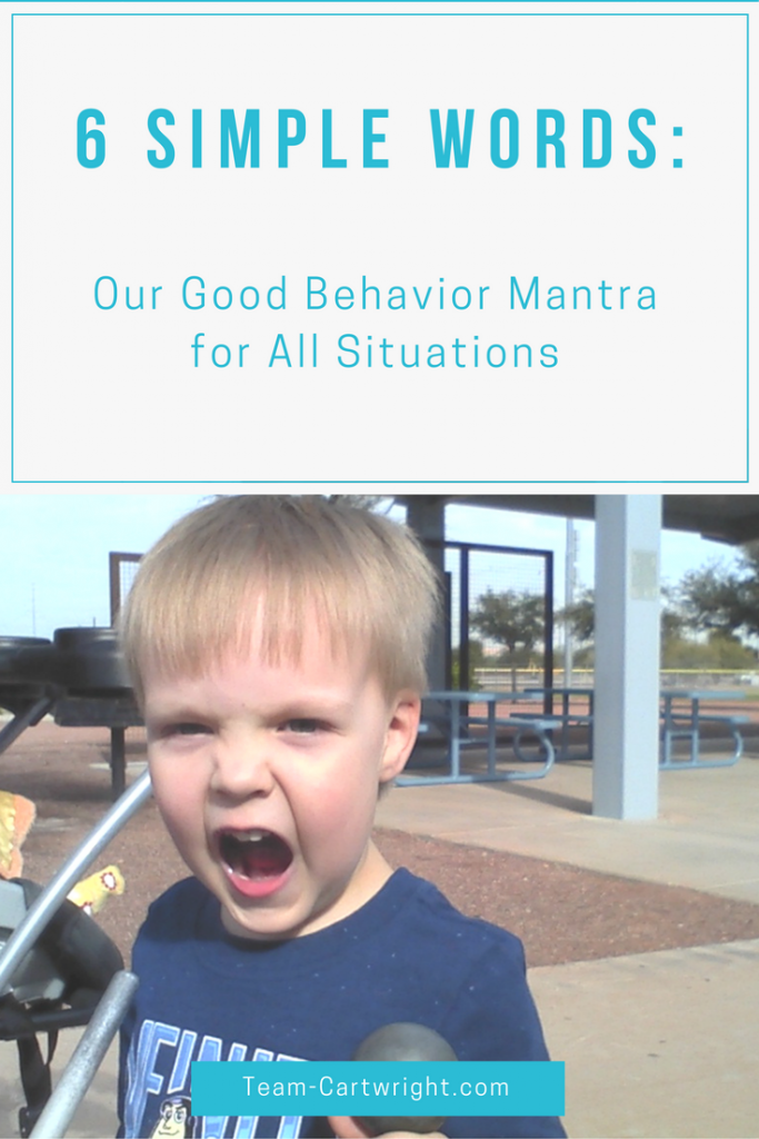 6 Simple Words: Our good behavior mantra for all situations