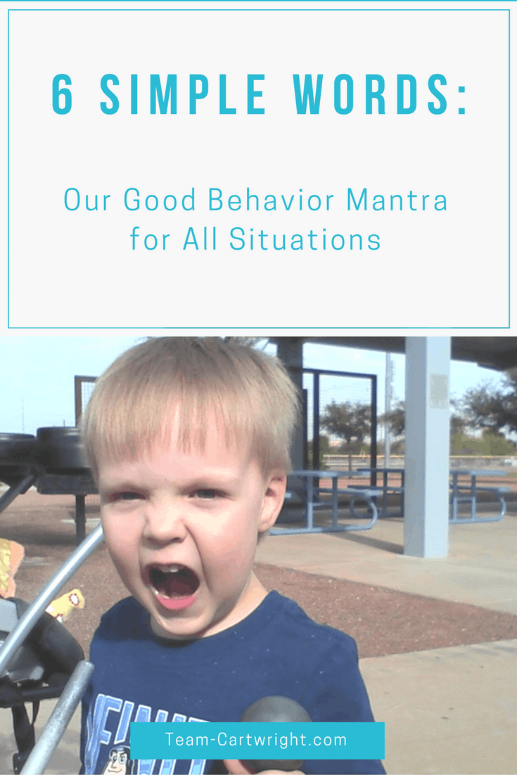 6 Simple Words: Our good behavior mantra for all situations
