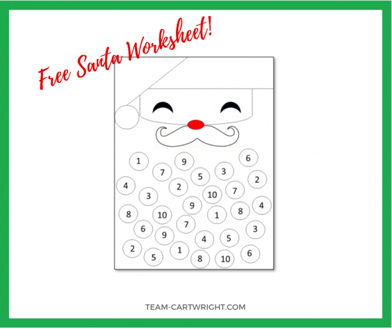 Christmas Counting Worksheet: Santa Math Fun! - Team Cartwright