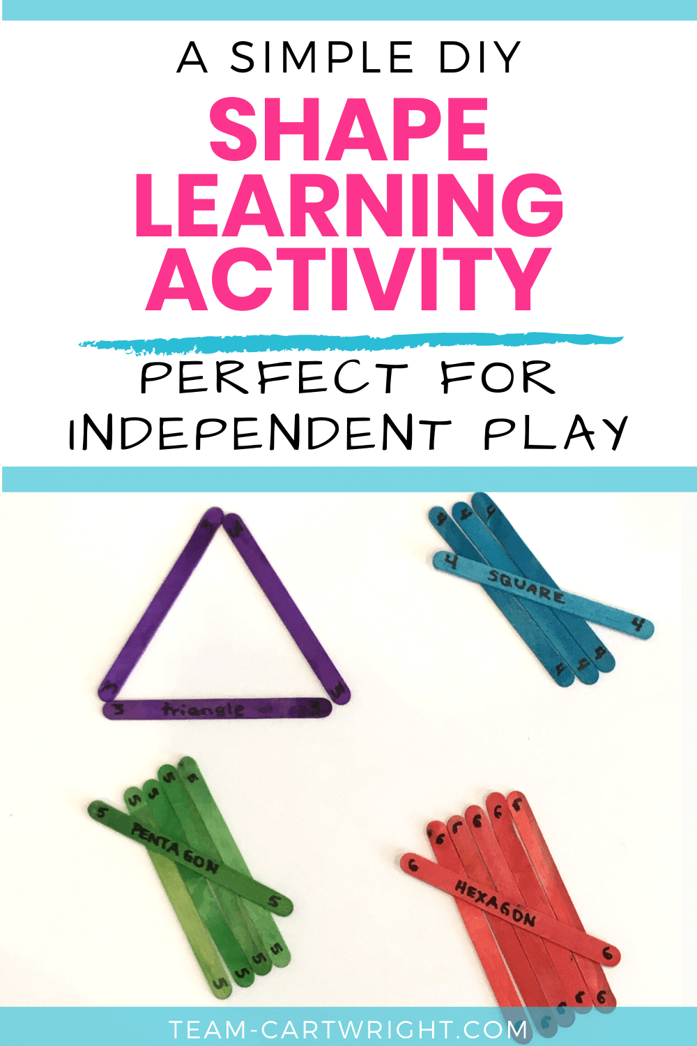 Easy DIY Preschool Shape Activities with Craft Sticks - Team Cartwright