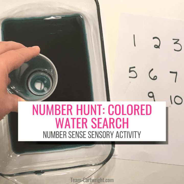 Number Hunt: Colored Water Sensory Bin - Team Cartwright