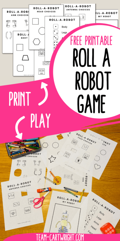Roll a Robot Printable Counting Game - Team Cartwright